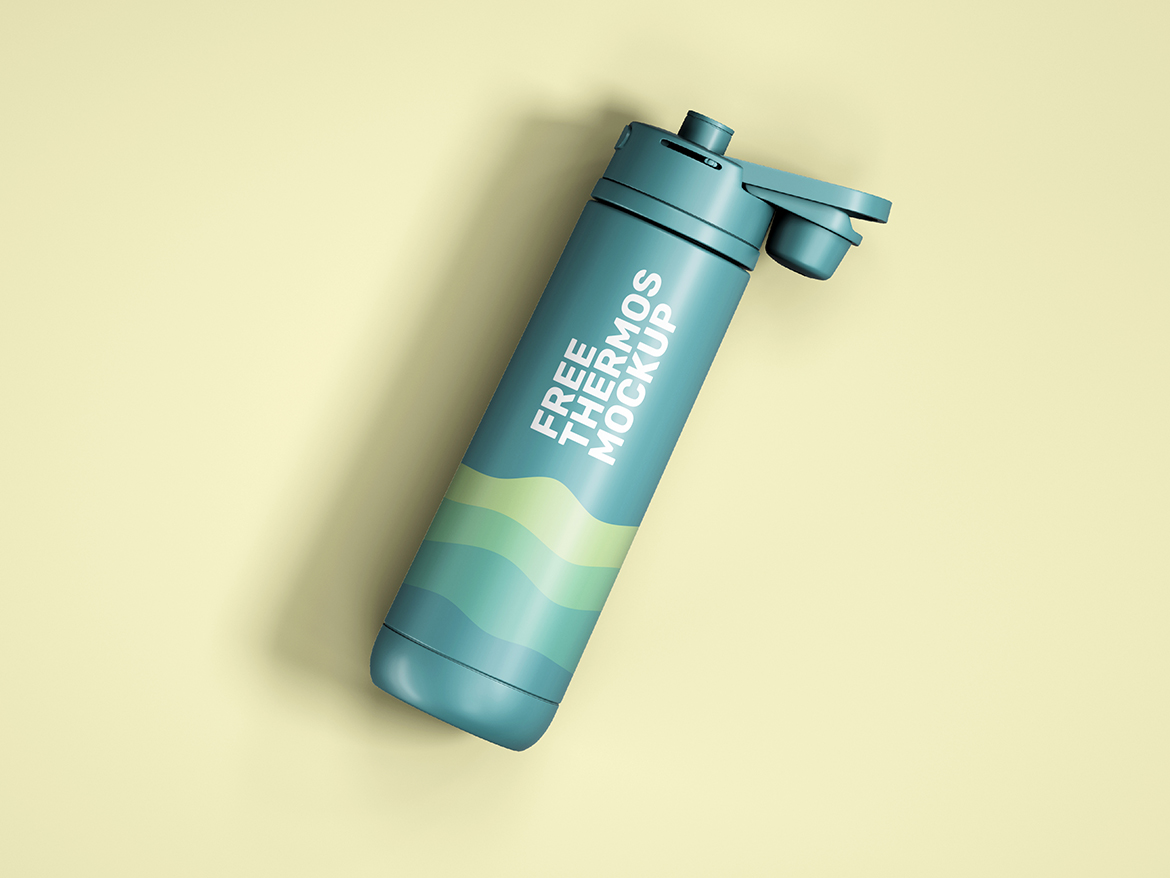 Free Thermos Mockup • graphicfriend.com