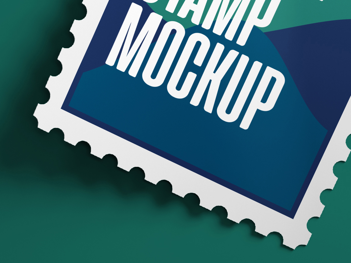 Free Postage Stamp Mockup • graphicfriend.com