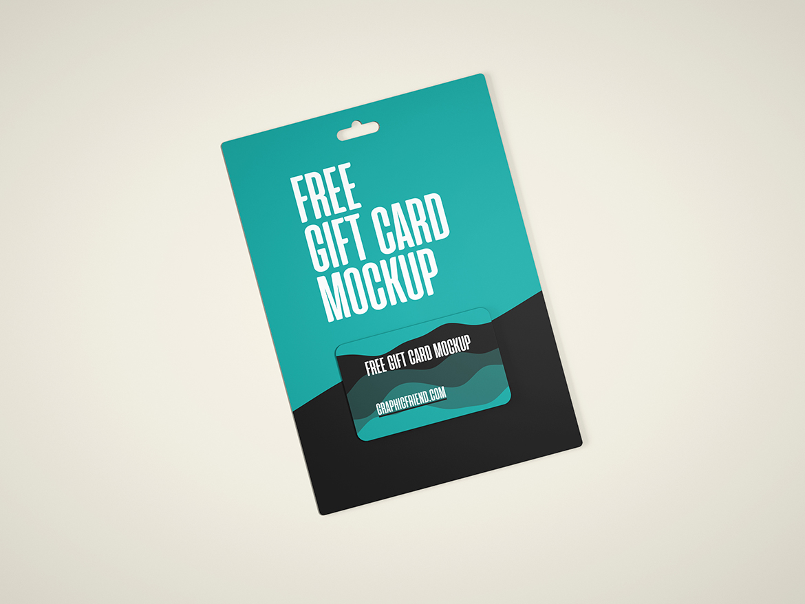 Free Gift Card Mockup • graphicfriend.com