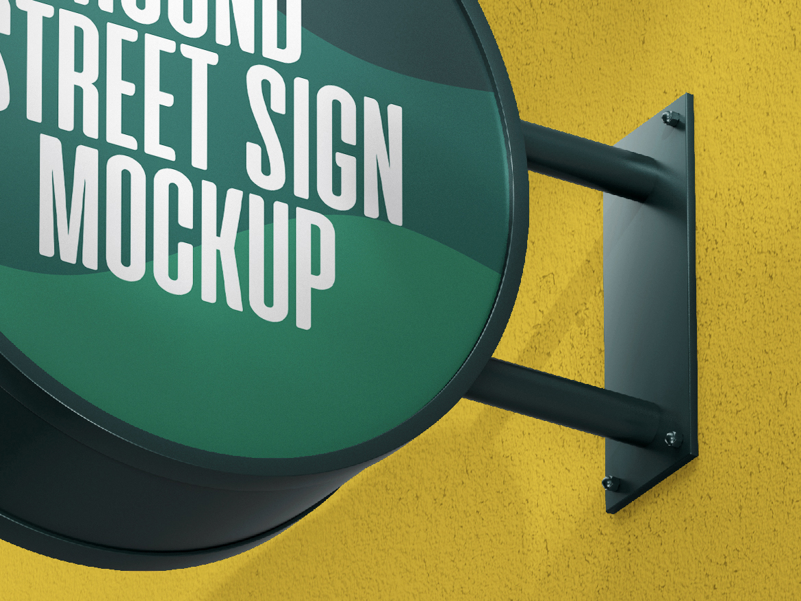 Round Street Sign Mockup • graphicfriend.com