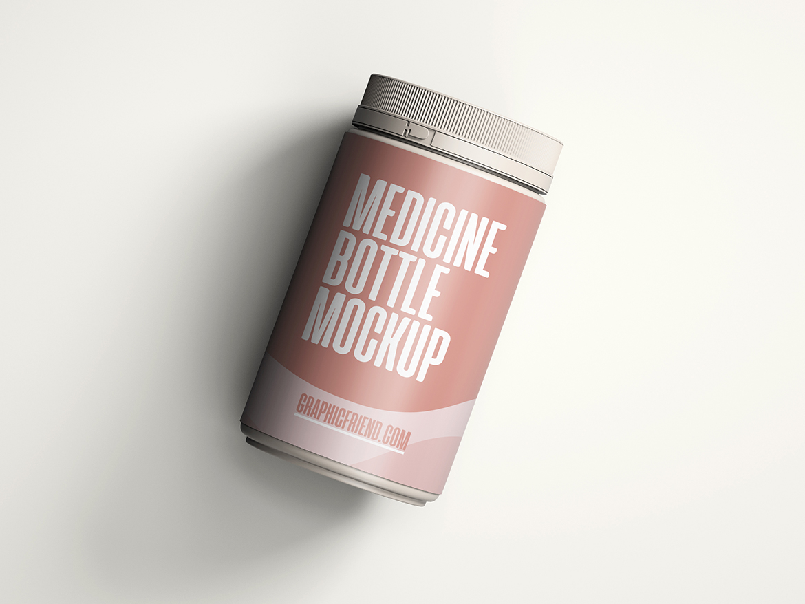 Medicine Bottle Mockup • graphicfriend.com