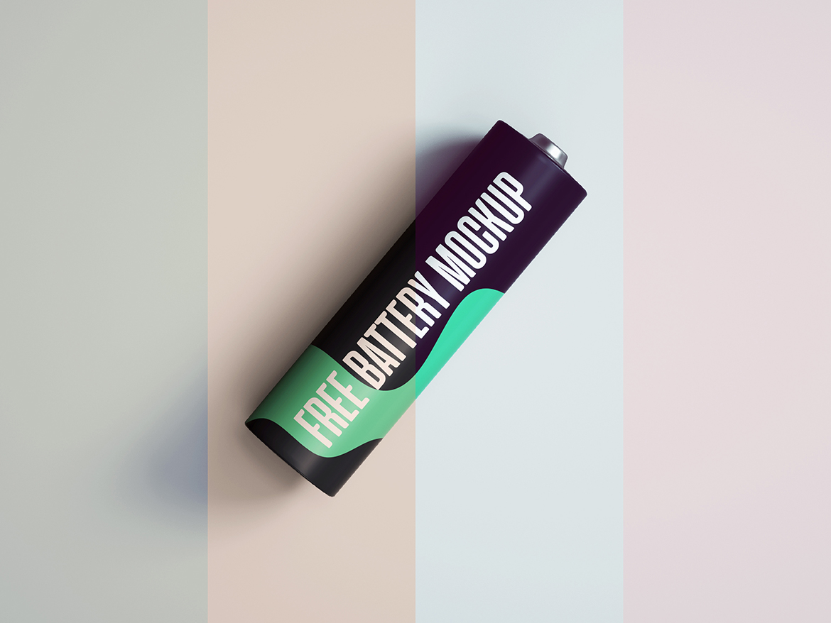 Free Battery Mockup • graphicfriend.com