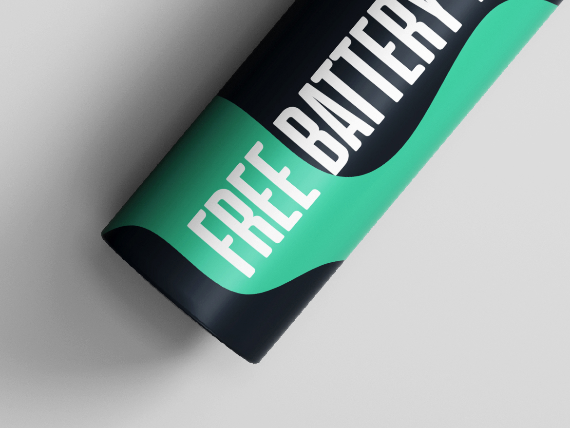 Free Battery Mockup • graphicfriend.com
