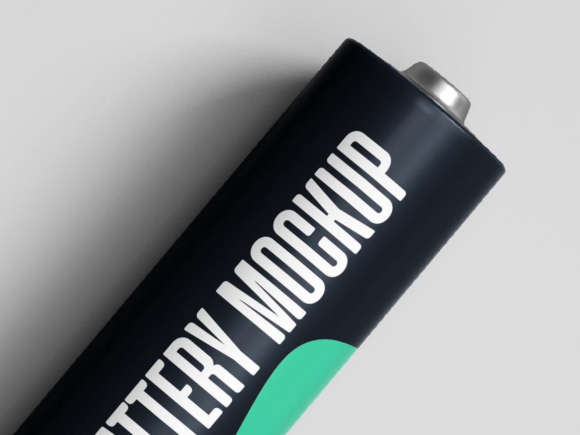 Free Battery Mockup • graphicfriend.com
