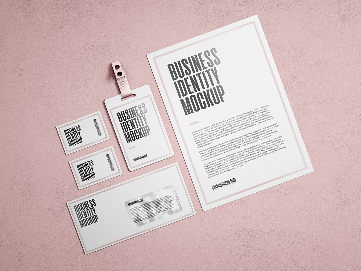 Free Business Identity Mockup • graphicfriend.com