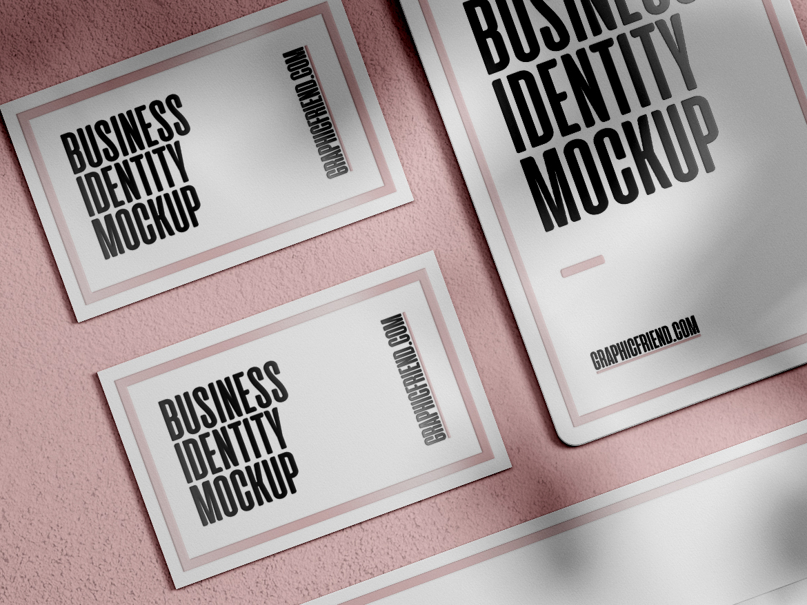Free Business Identity Mockup • graphicfriend.com