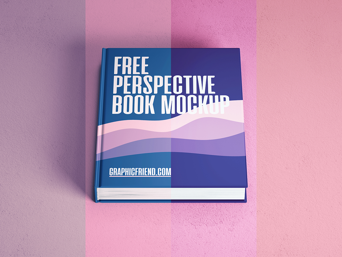 Free Perspective Book Mockup • graphicfriend.com