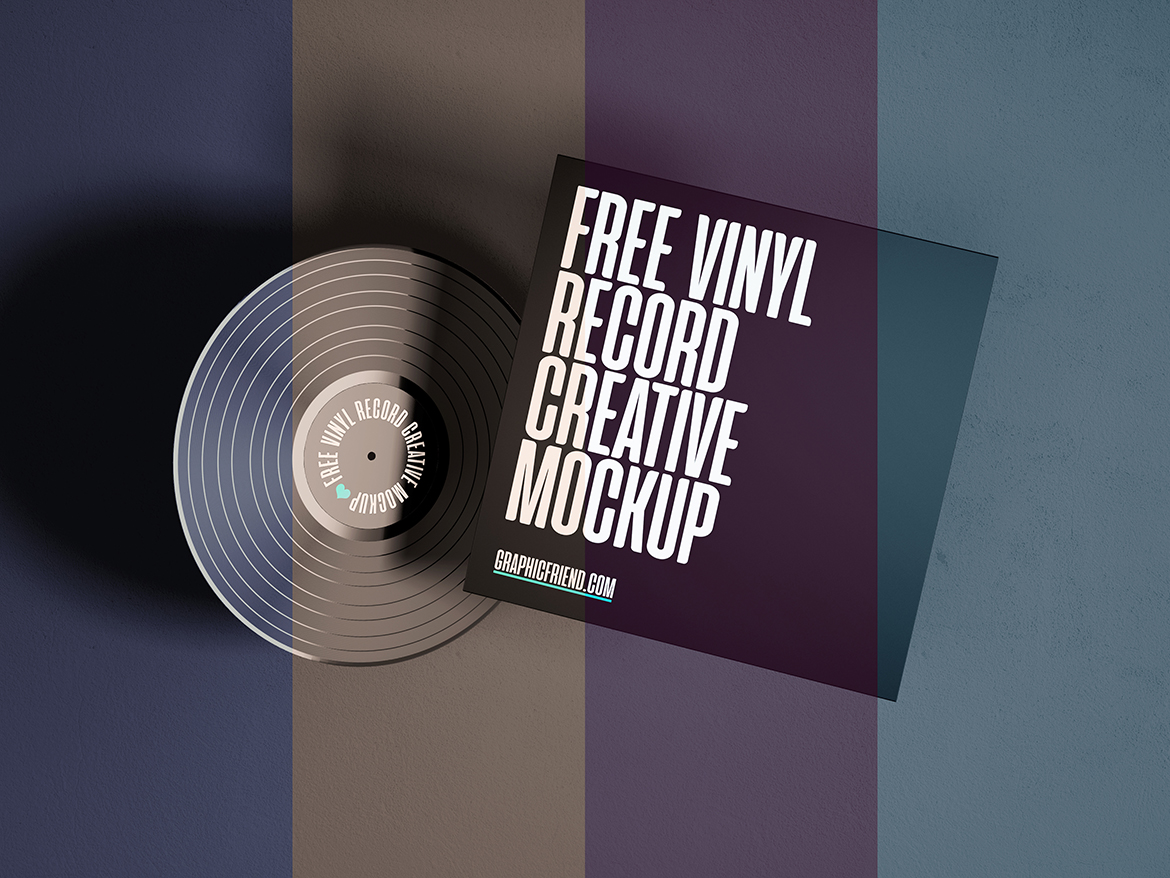 Vinyl Record Creative Mockup • graphicfriend.com