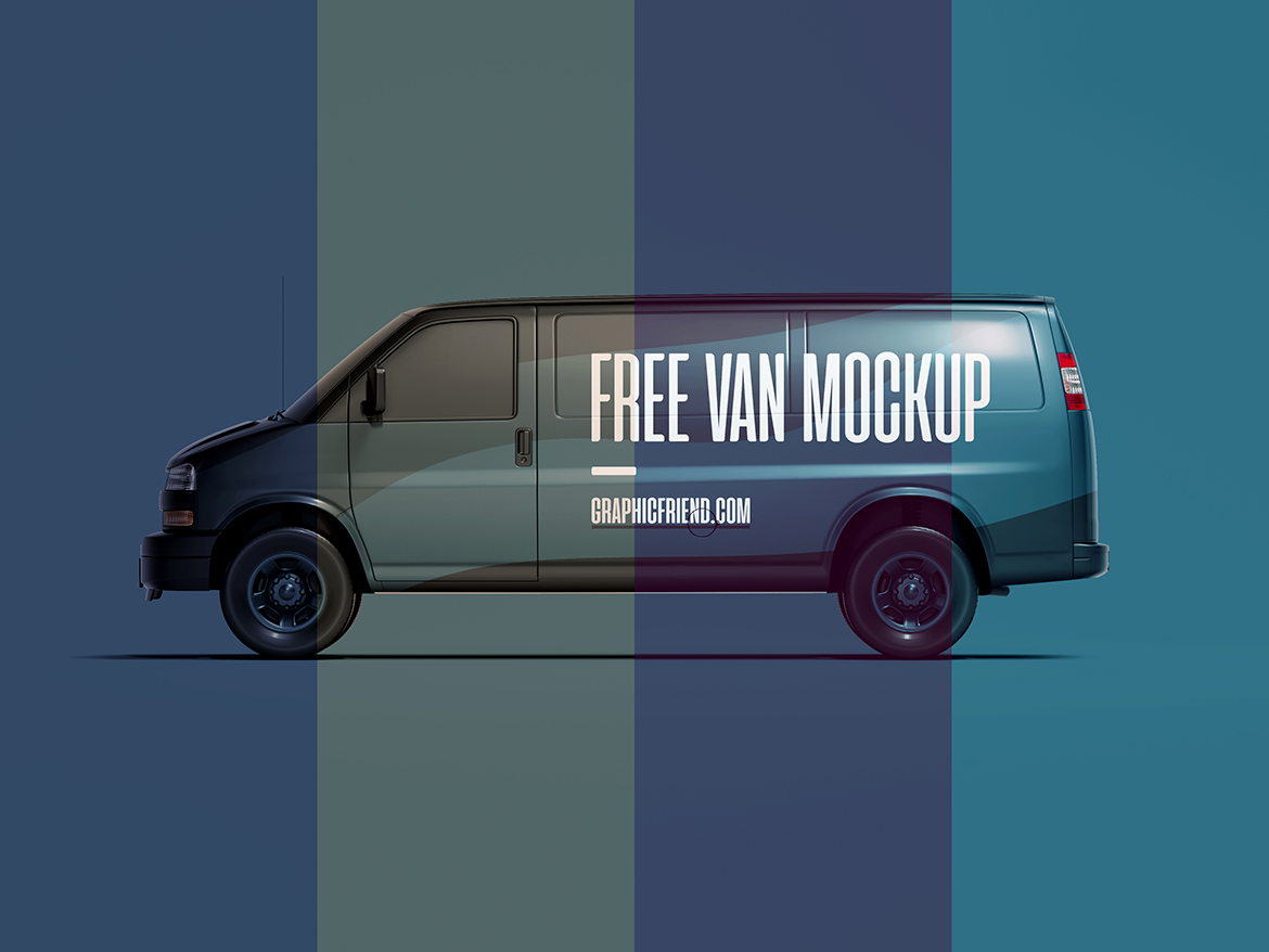Free Van Mockup • graphicfriend.com