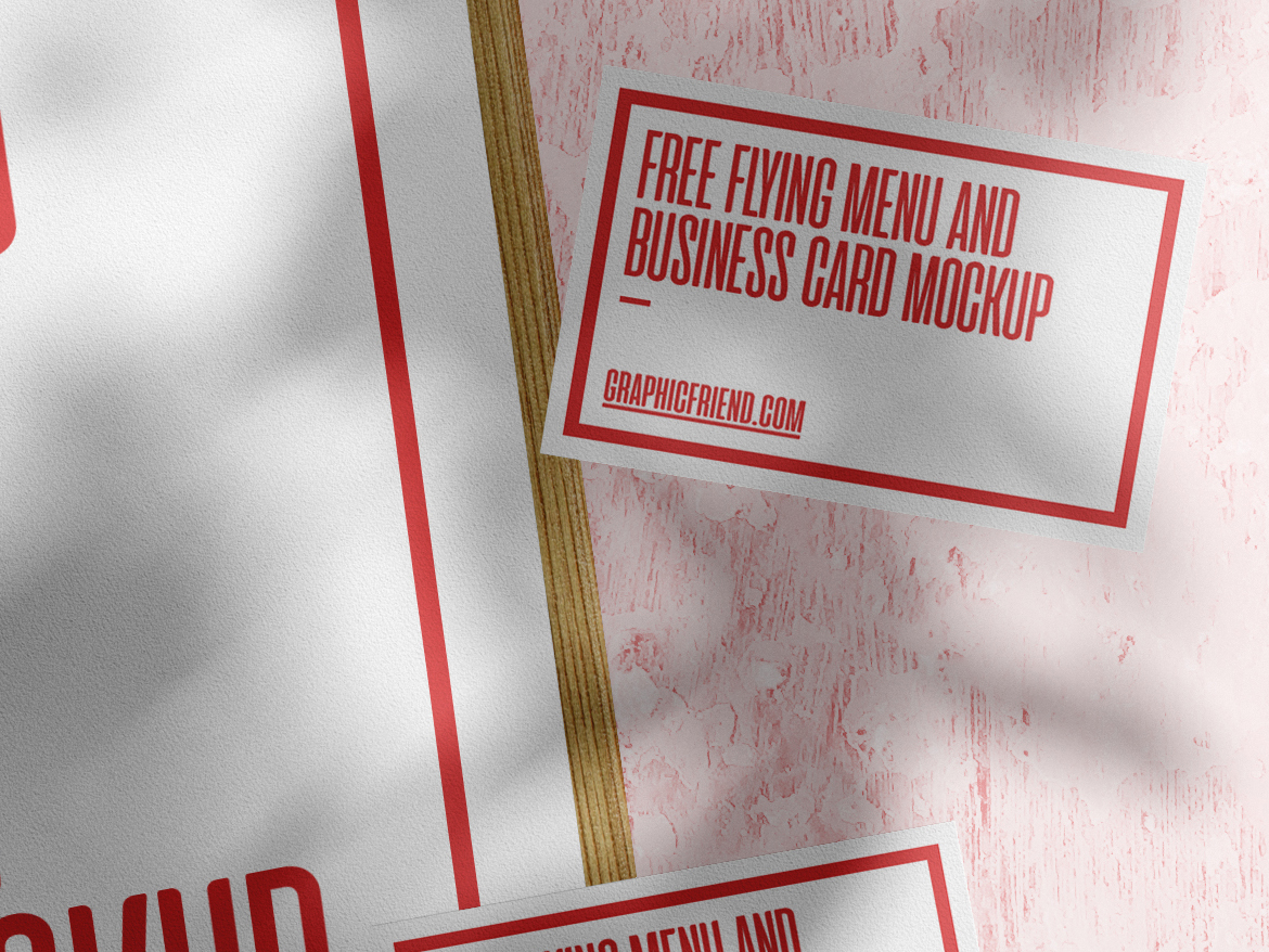 Free Flying Menu & Cards Mockup • graphicfriend.com