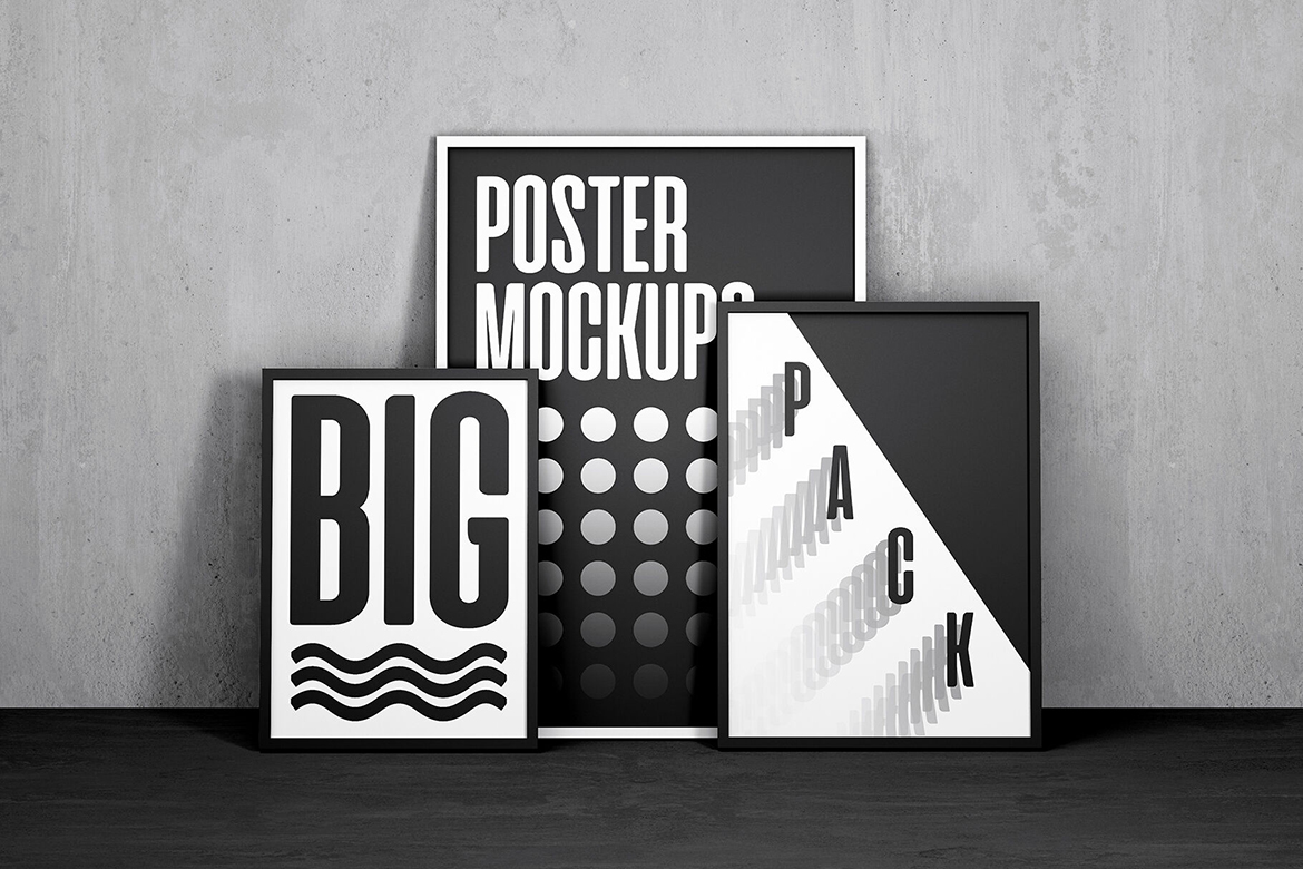 Poster Mockups Pack (9 PSD) • graphicfriend.com