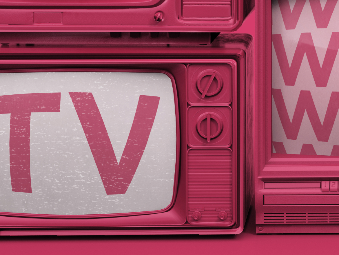 Free Retro TV Wall Mockup • graphicfriend.com