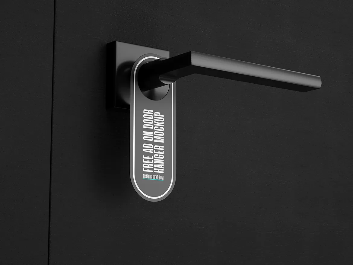 Free Ad On Door Hanger Mockup • graphicfriend.com