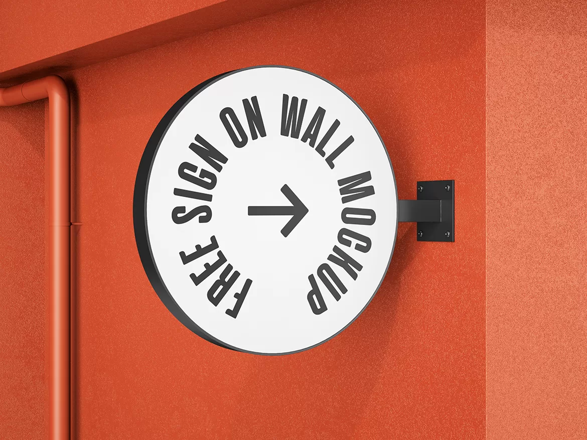 Free Sign On Wall Mockup • graphicfriend.com