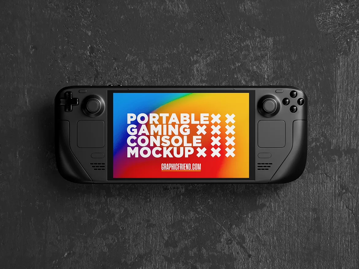 Free Portable Gaming Mockup • graphicfriend.com
